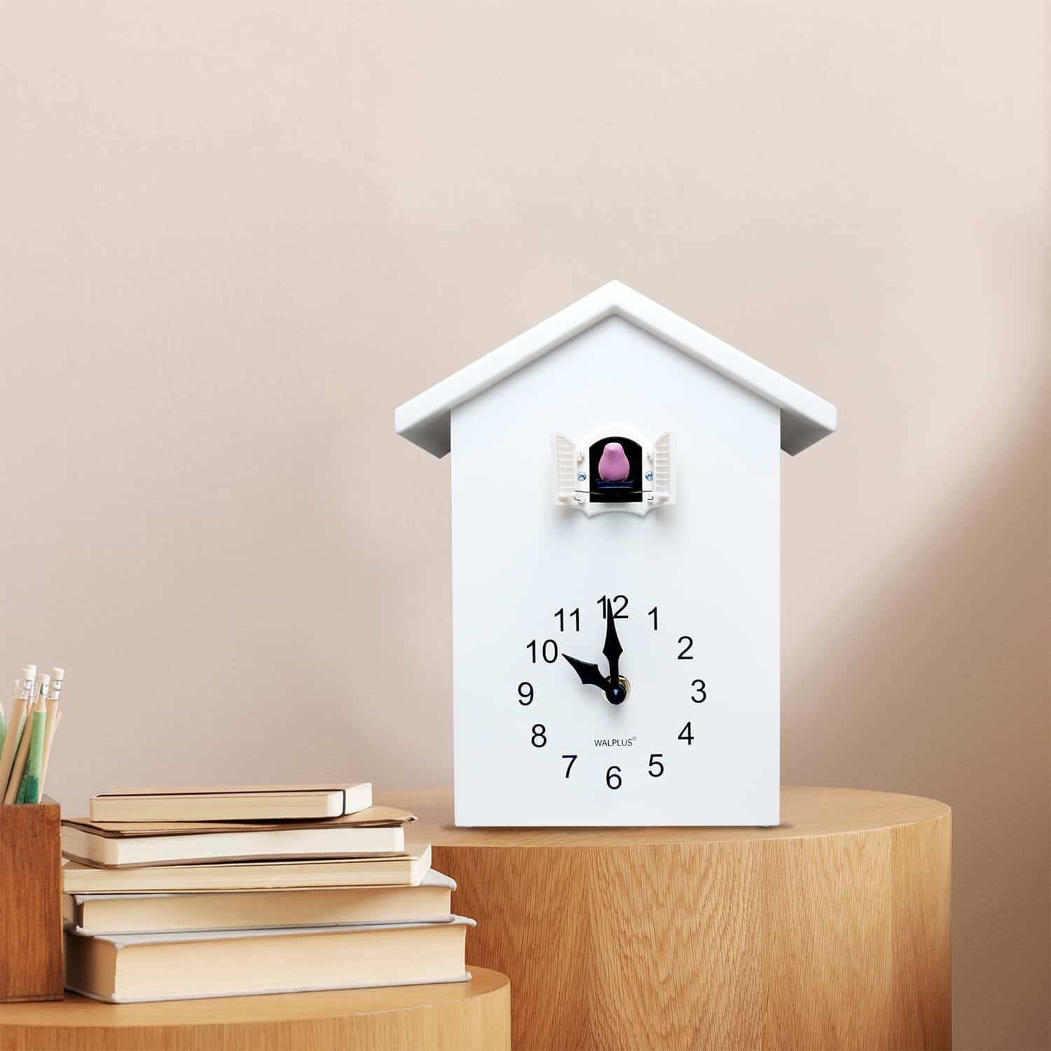 Cuckoo Table Clock – White – Walplus