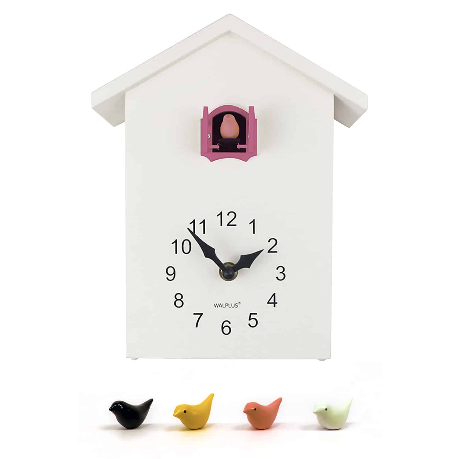 Cuckoo Table Clock – White And Pink Window – Walplus