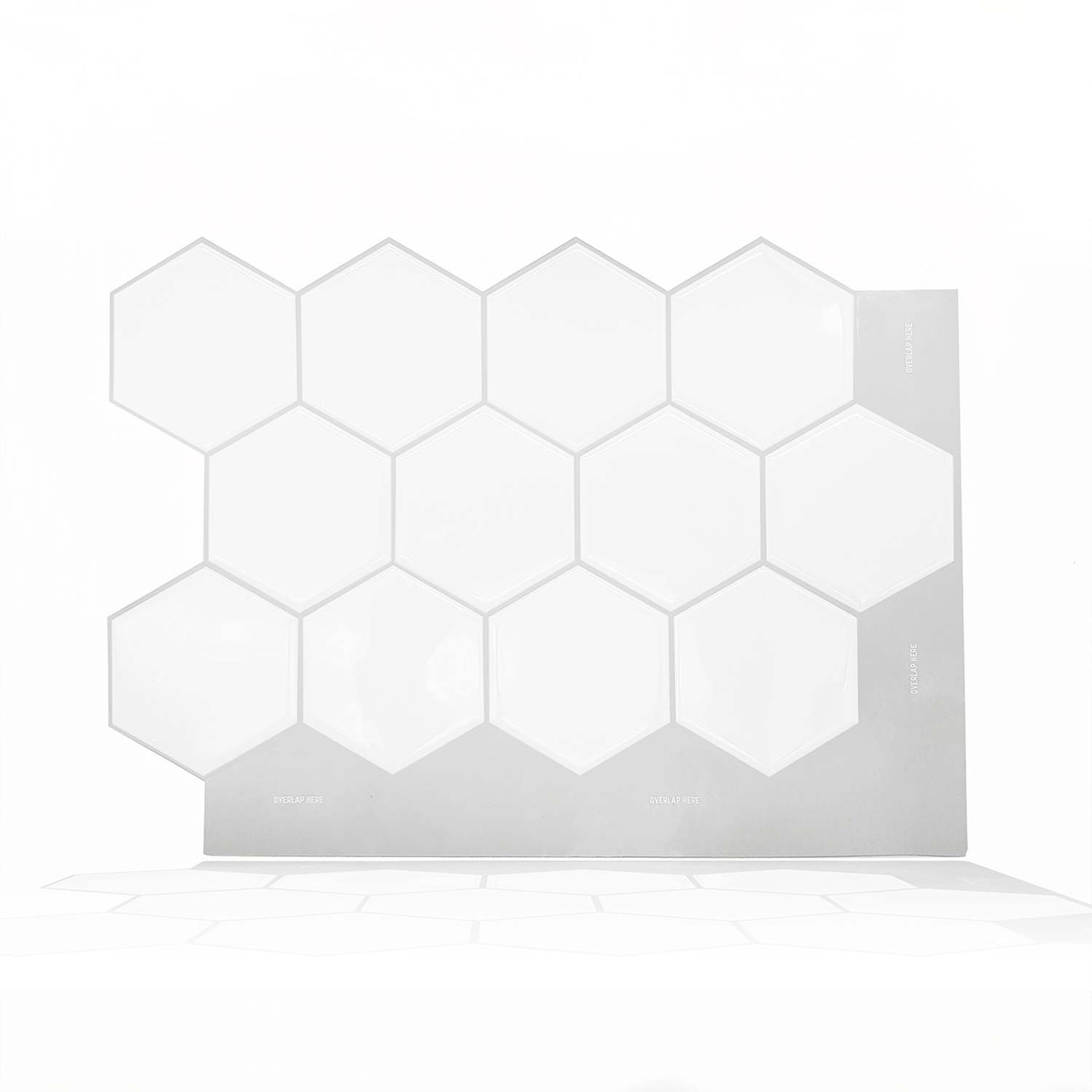 Hexa Premium White Glossy 3D Tiles – Walplus