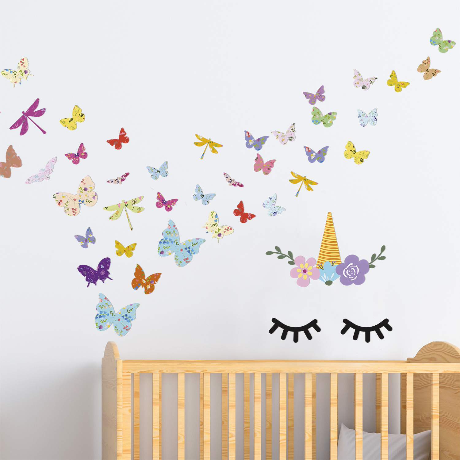 Sleeping Unicorn With Butterflies – Walplus