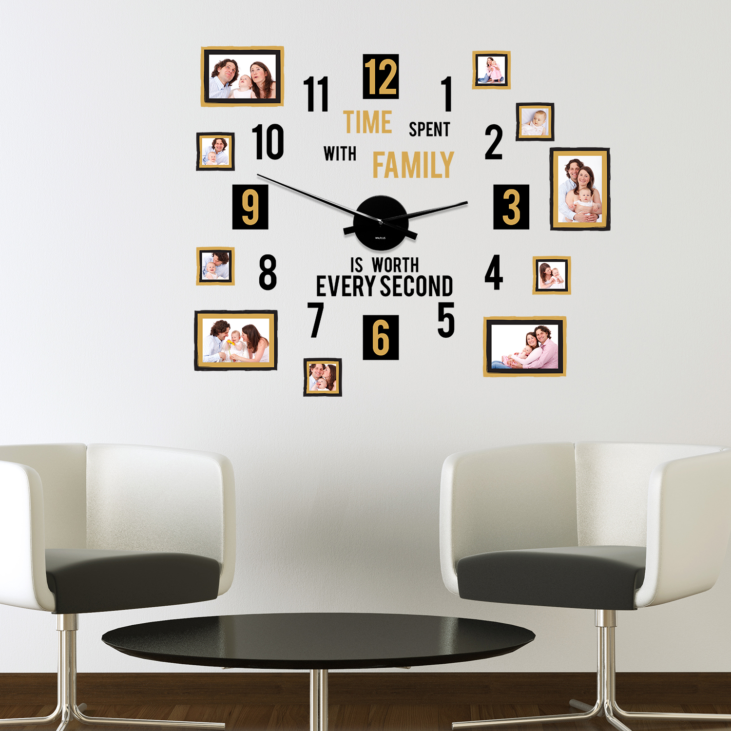 Family Time Modern Photo Frames Clock – Walplus