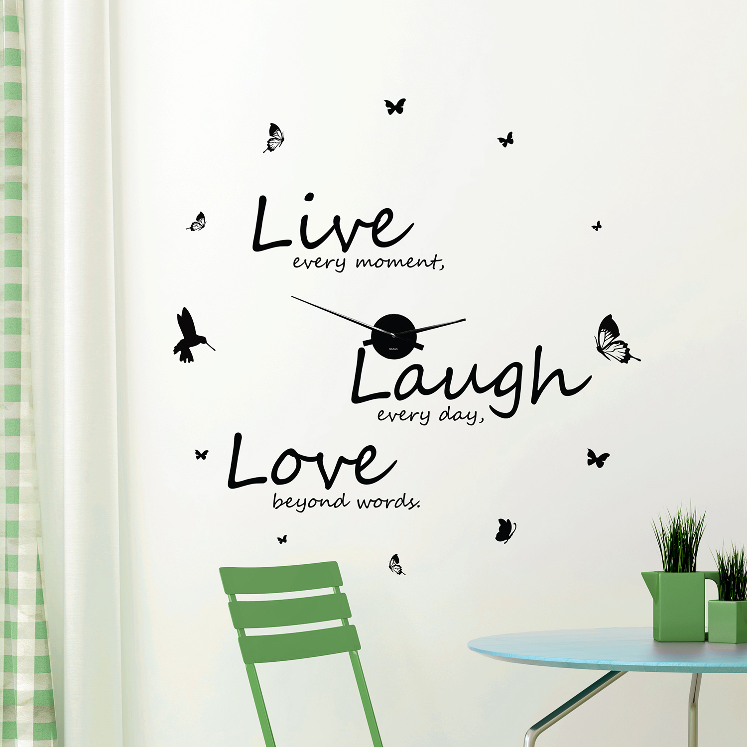 Live Laugh Love Quote Clock – Walplus