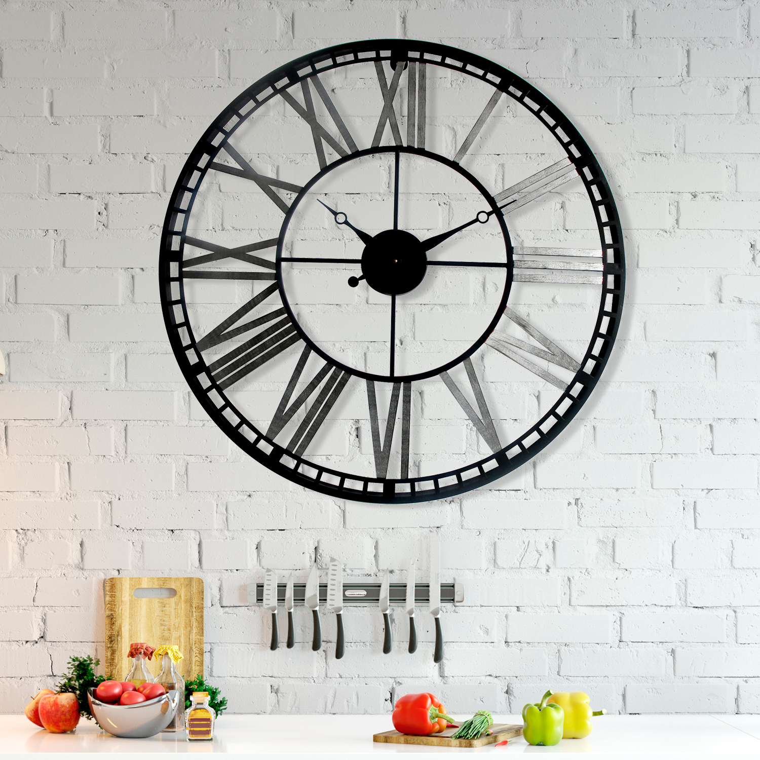 Industrial Iron Clock – Walplus