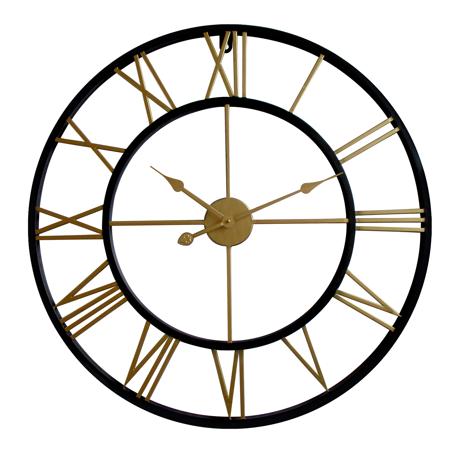 Roman Numerals Large Clock – Black And Gold – Walplus