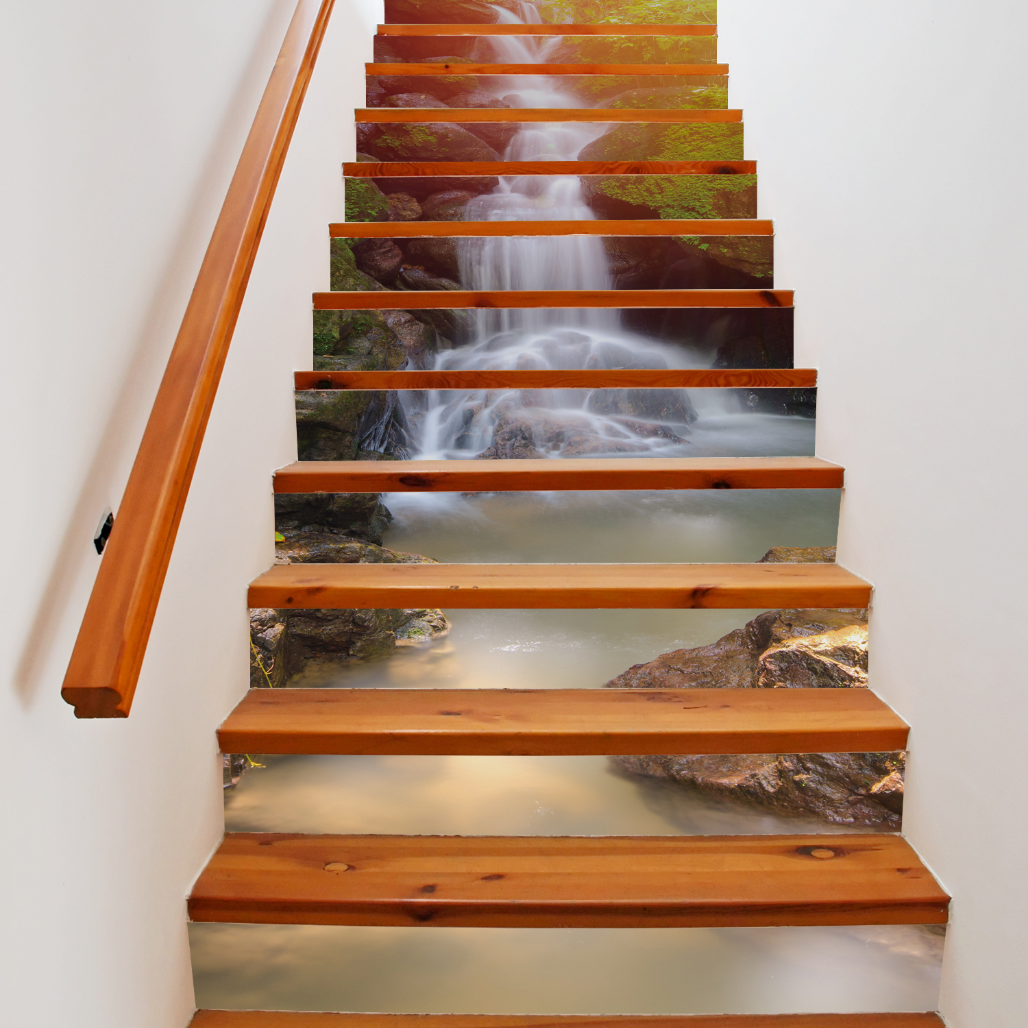 Rainforest Waterfall Stairs Stickers – Walplus