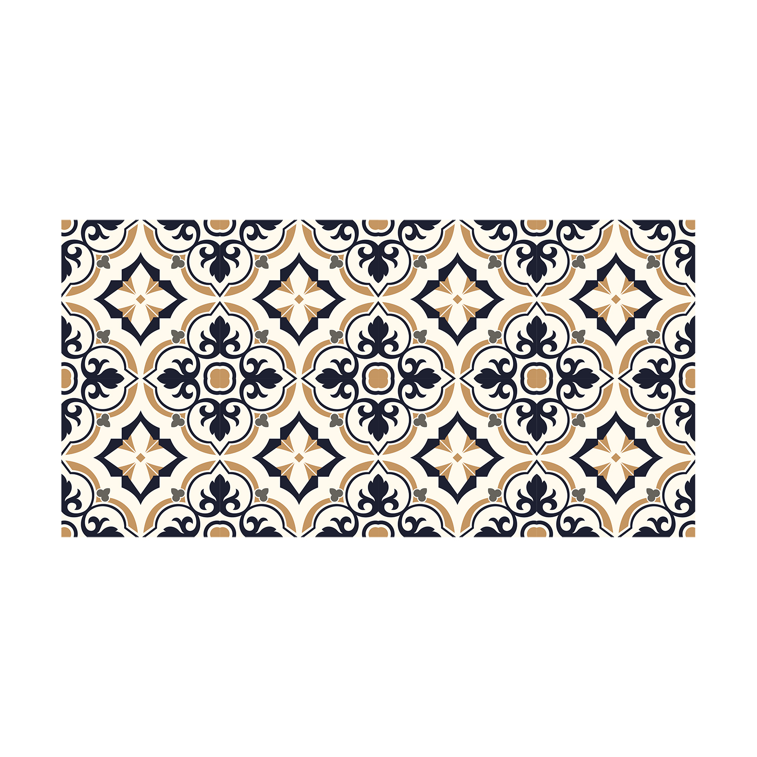European Vintage Floral Pattern Tiles Floor Stickers – Walplus