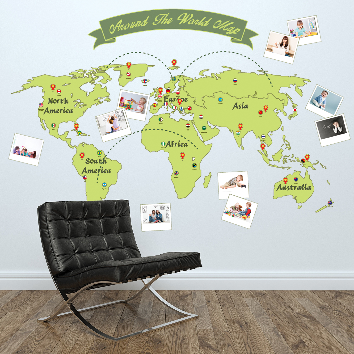 Around The World Personalise Map – Walplus