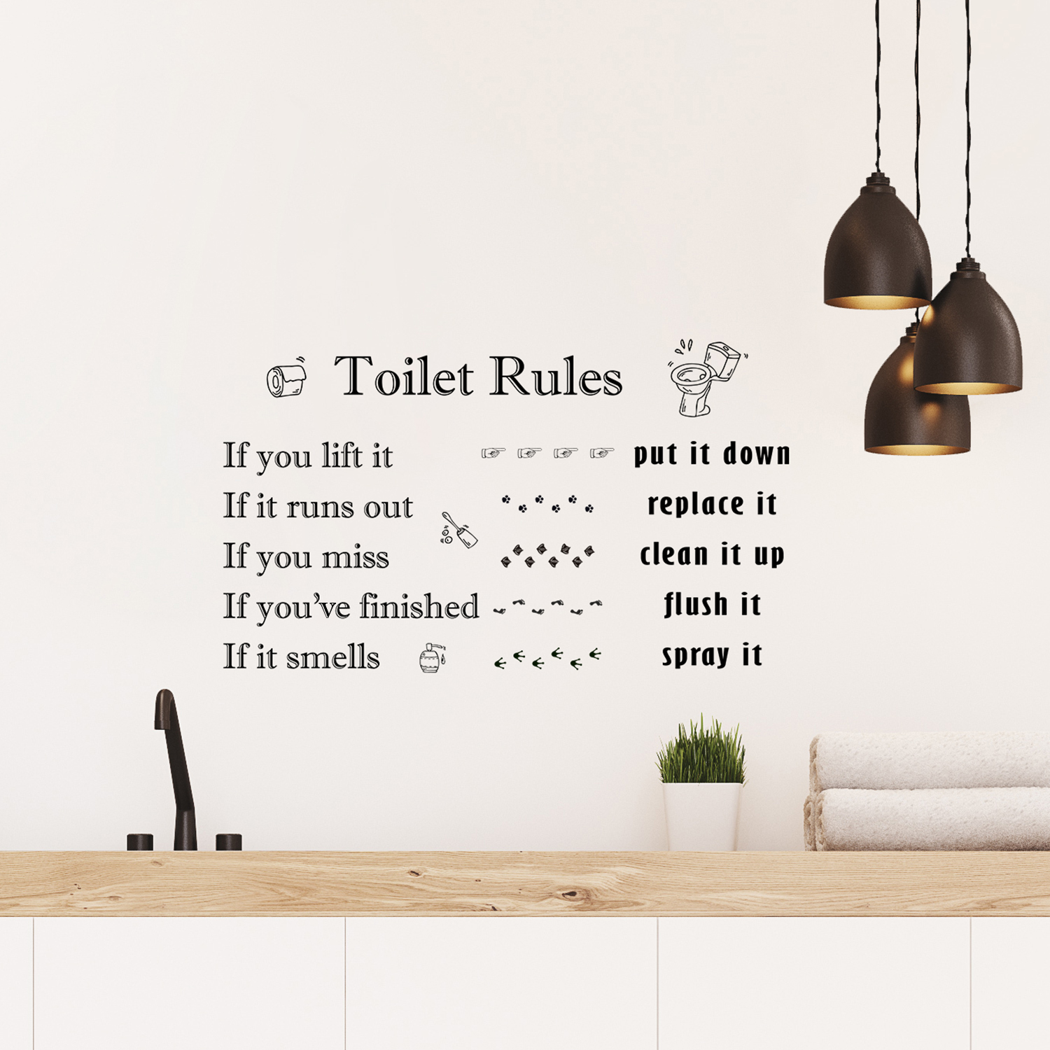 Toilet Rules – English – Walplus