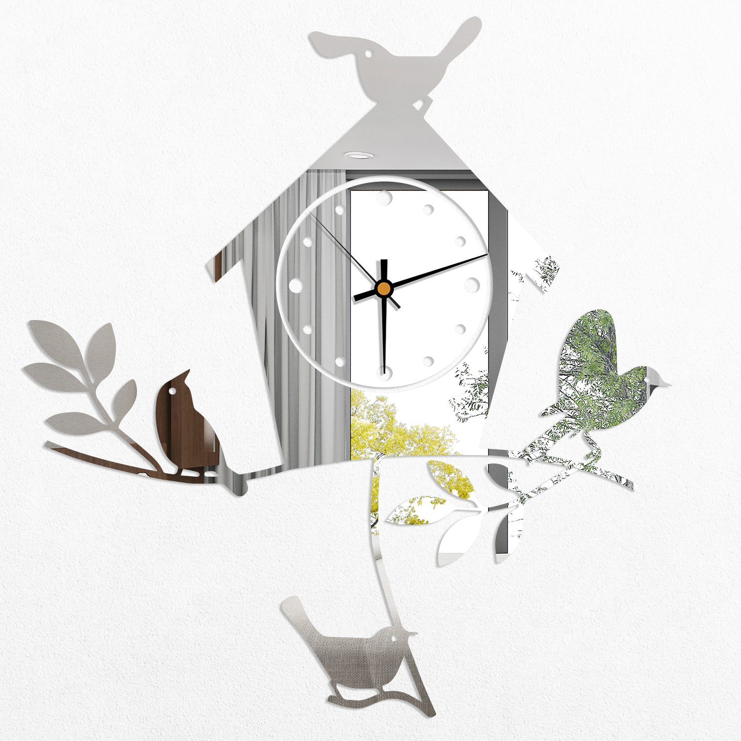 Tree House Mirror Clock – Walplus