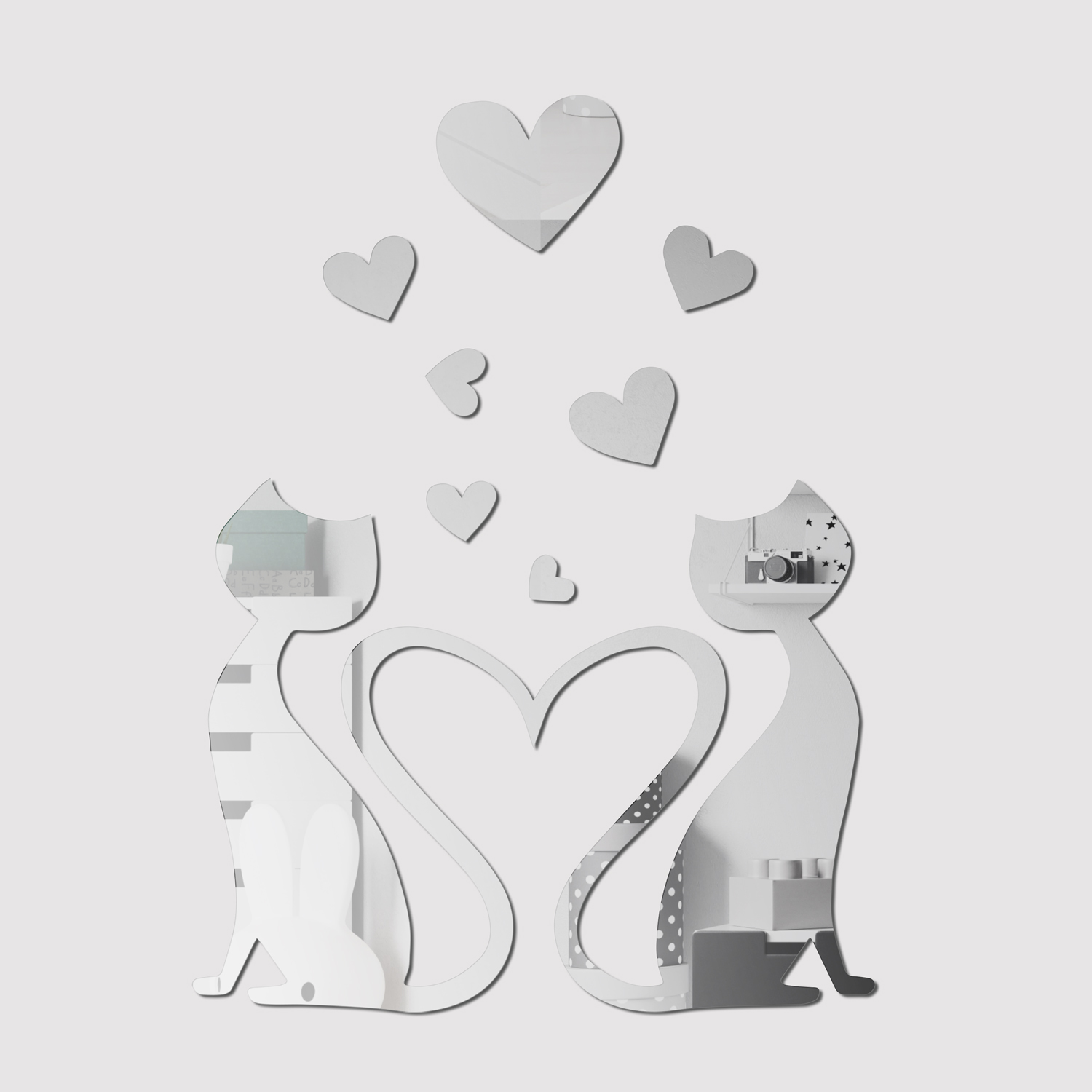 Crystal Lovely Cat Mirror – Walplus