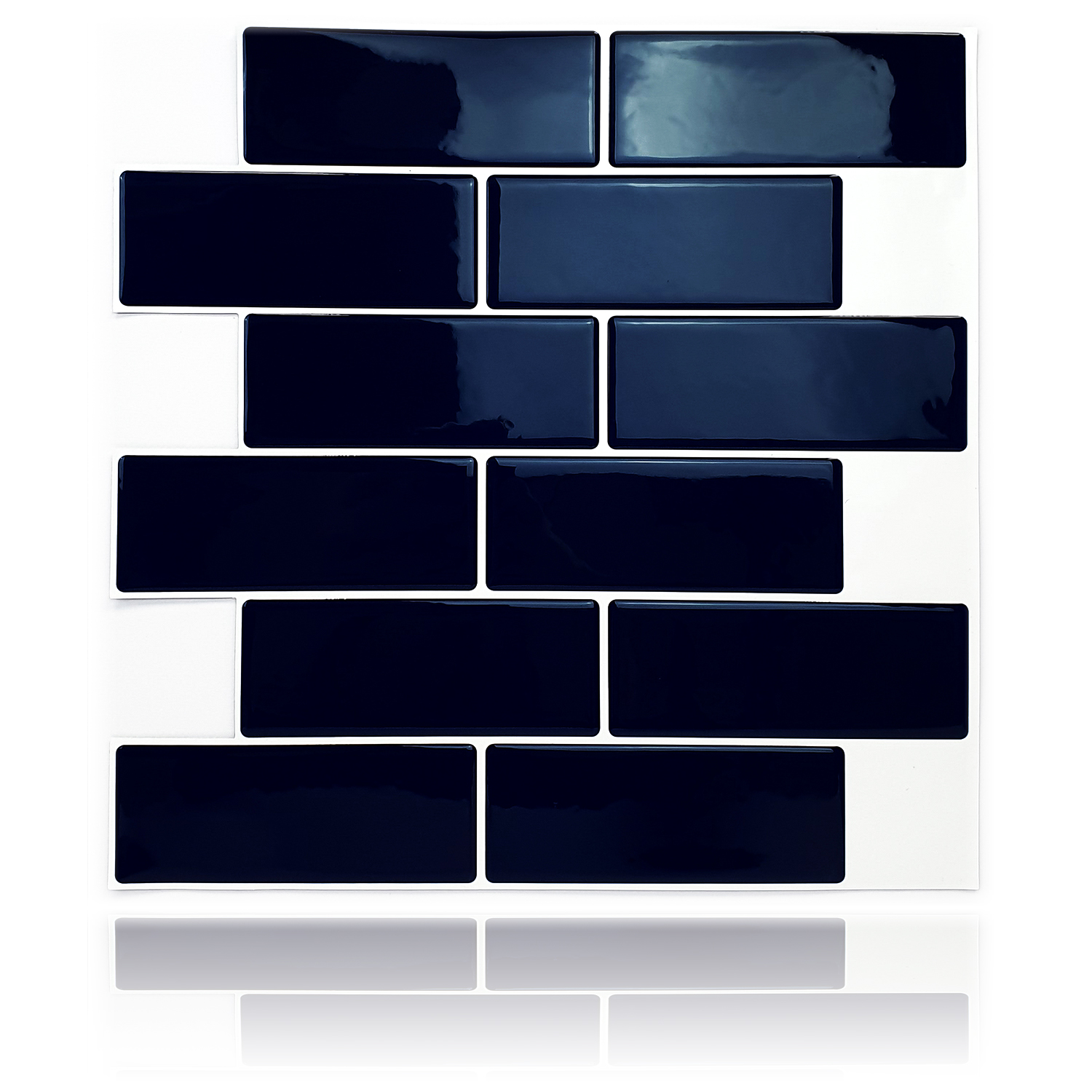 Navy Blue Glossy 3D Tiles – Walplus