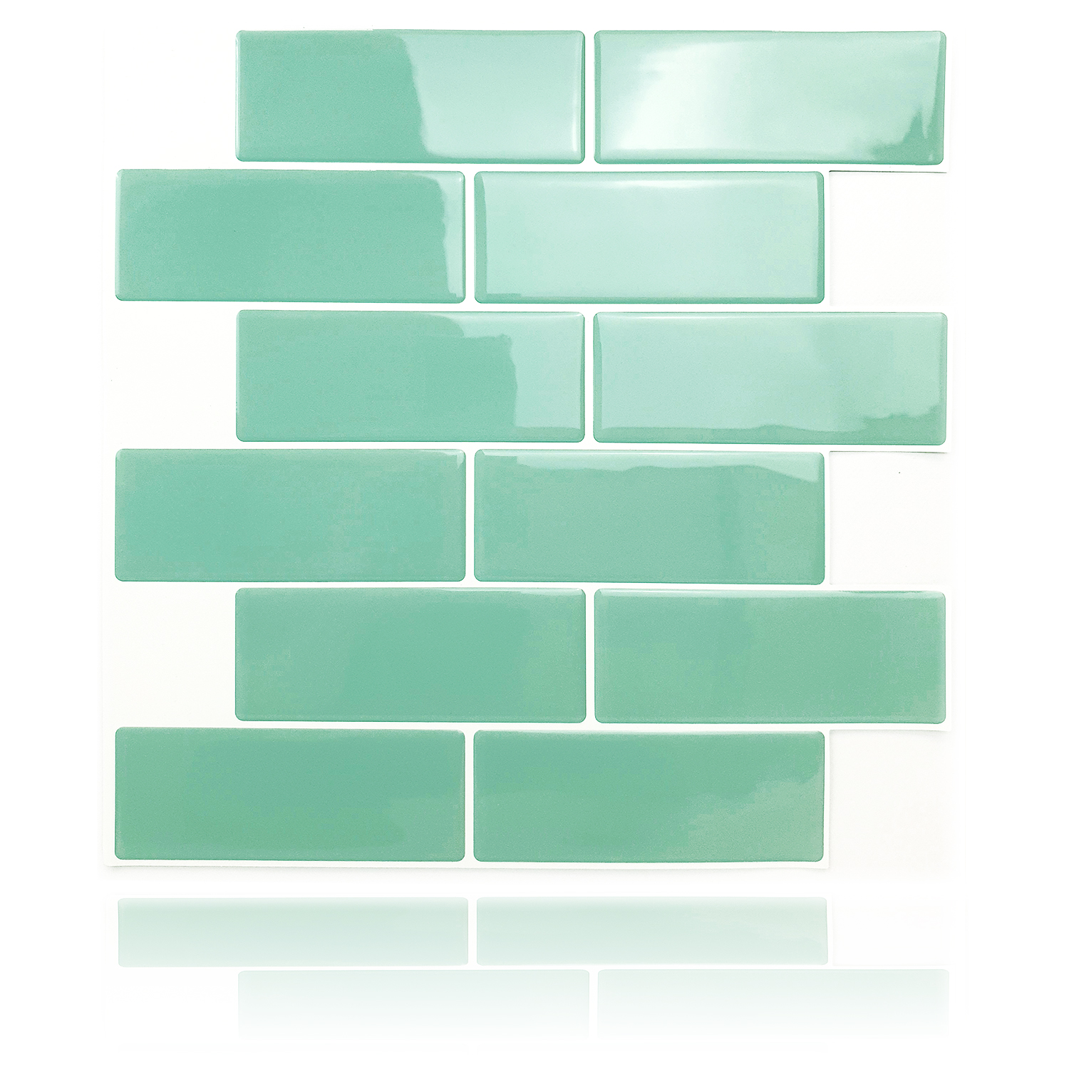 Mint Green Glossy 3D Tiles – Walplus