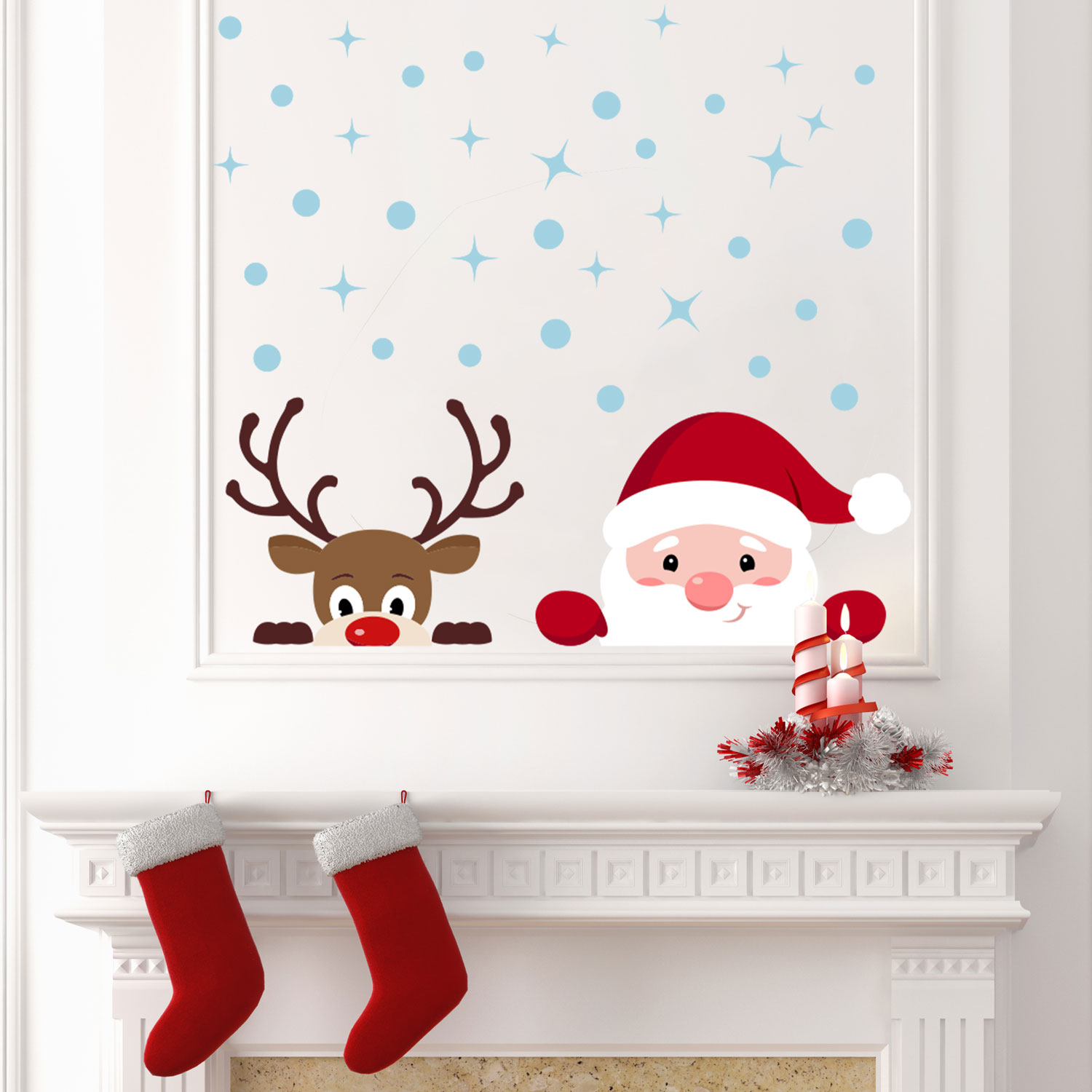 Peeking Santa & Rudolph – Walplus