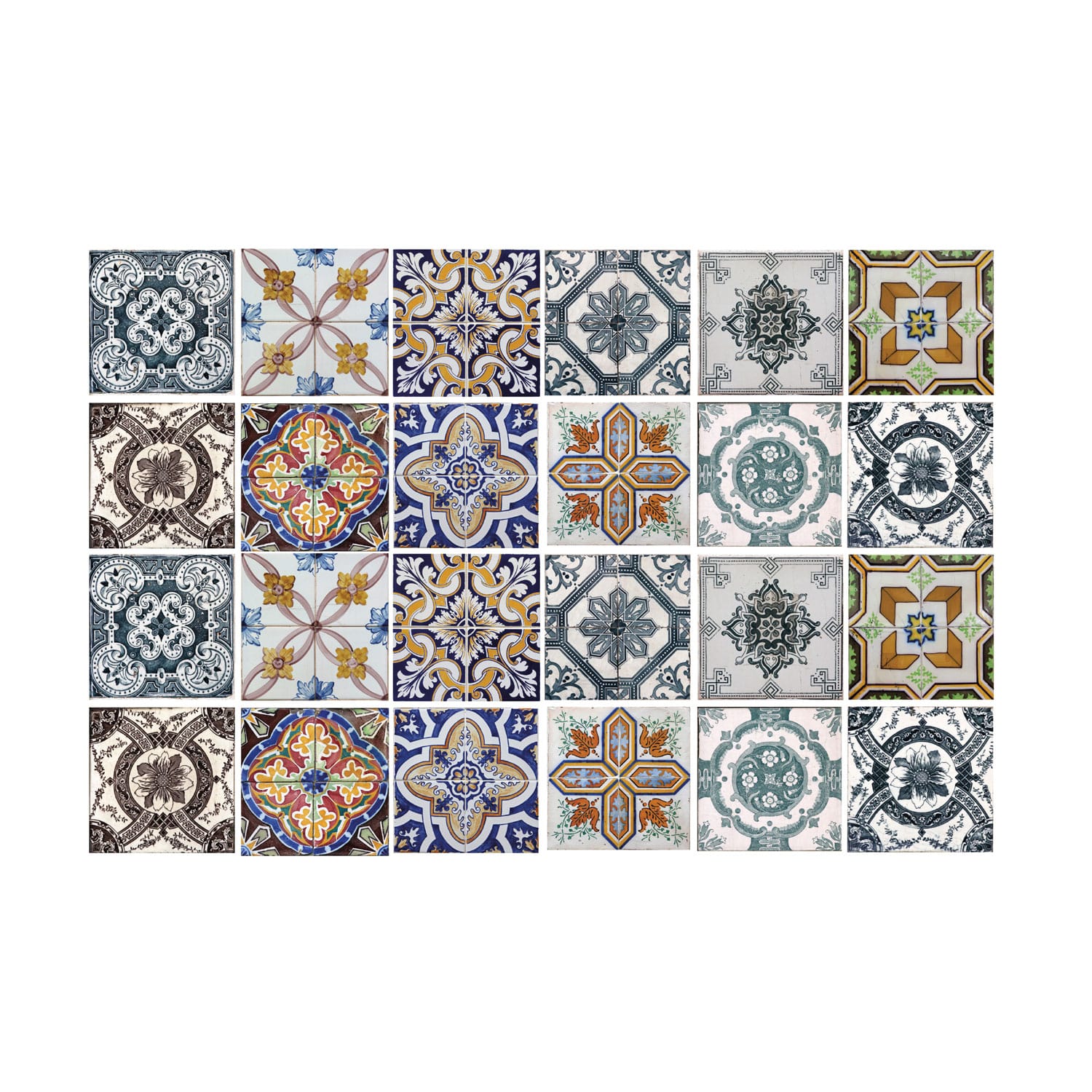Corfu Colourful Mediterranean Wall Tile Sticker Set – Walplus