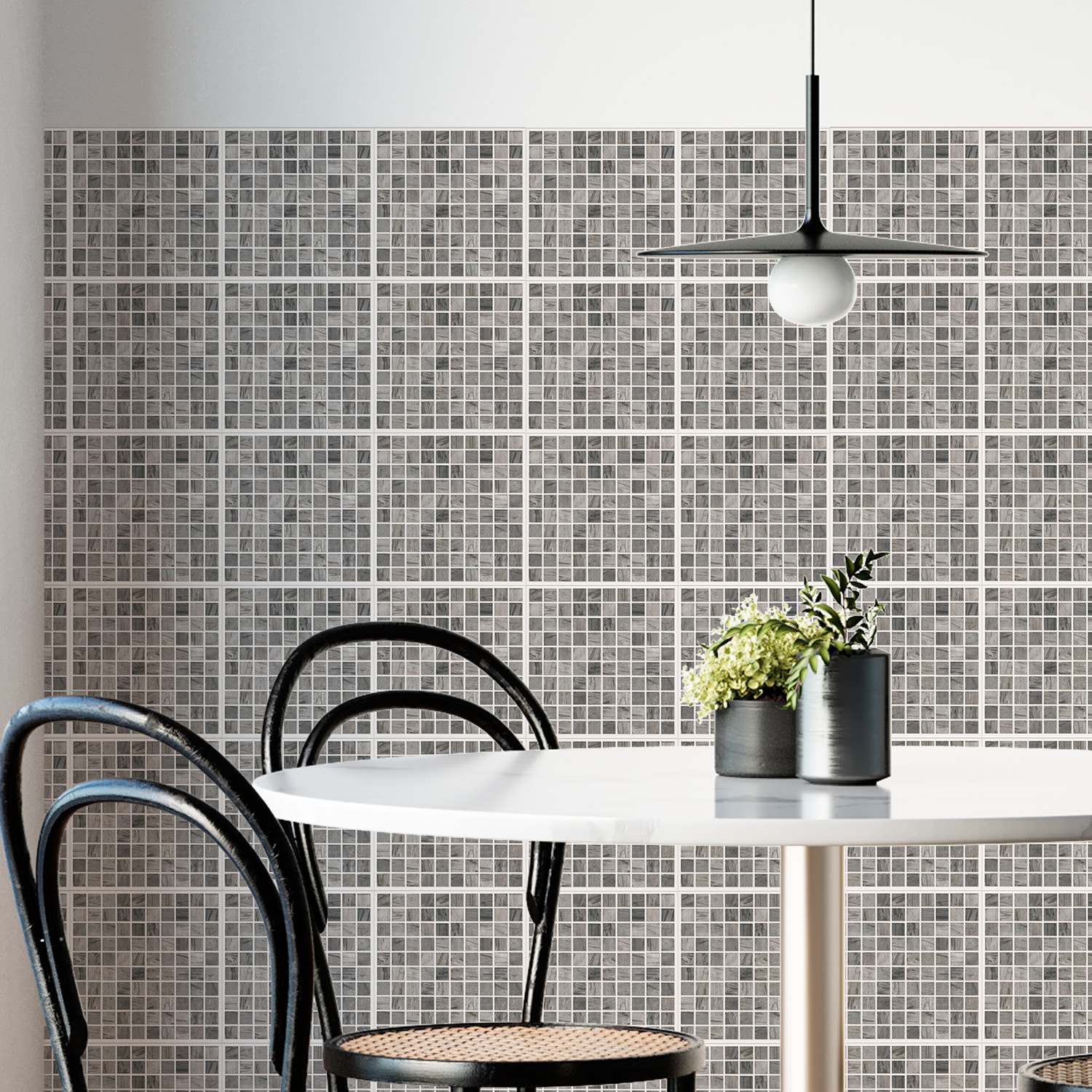 Picasso Grey Marble Mosaic Wall Tile Sticker Set – Walplus