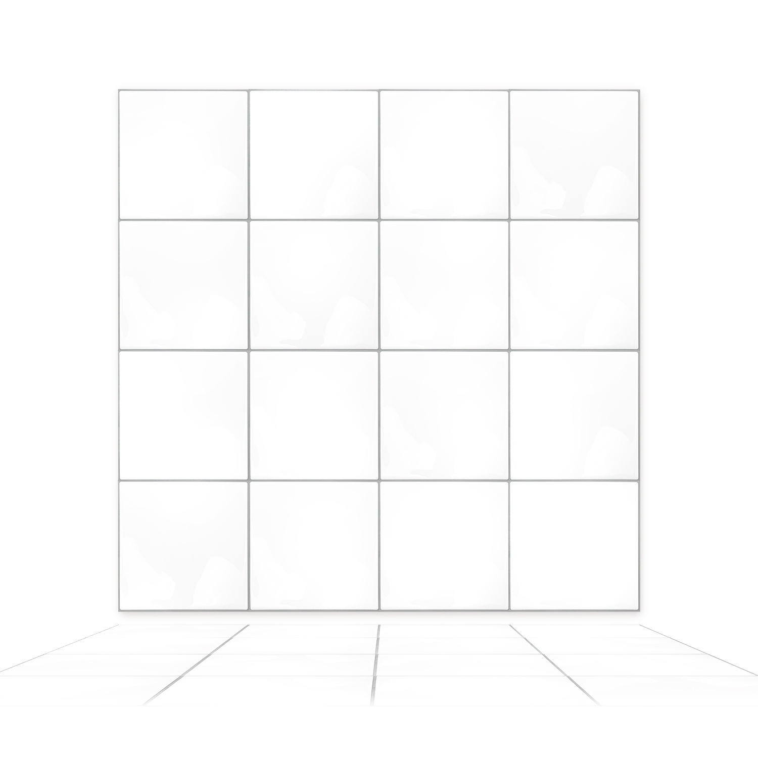 Spanish Retro White Square Glossy 3D Tiles – Walplus