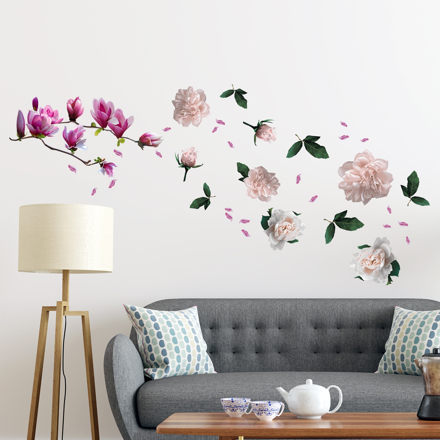 Large Magnolia With Roses – Walplus