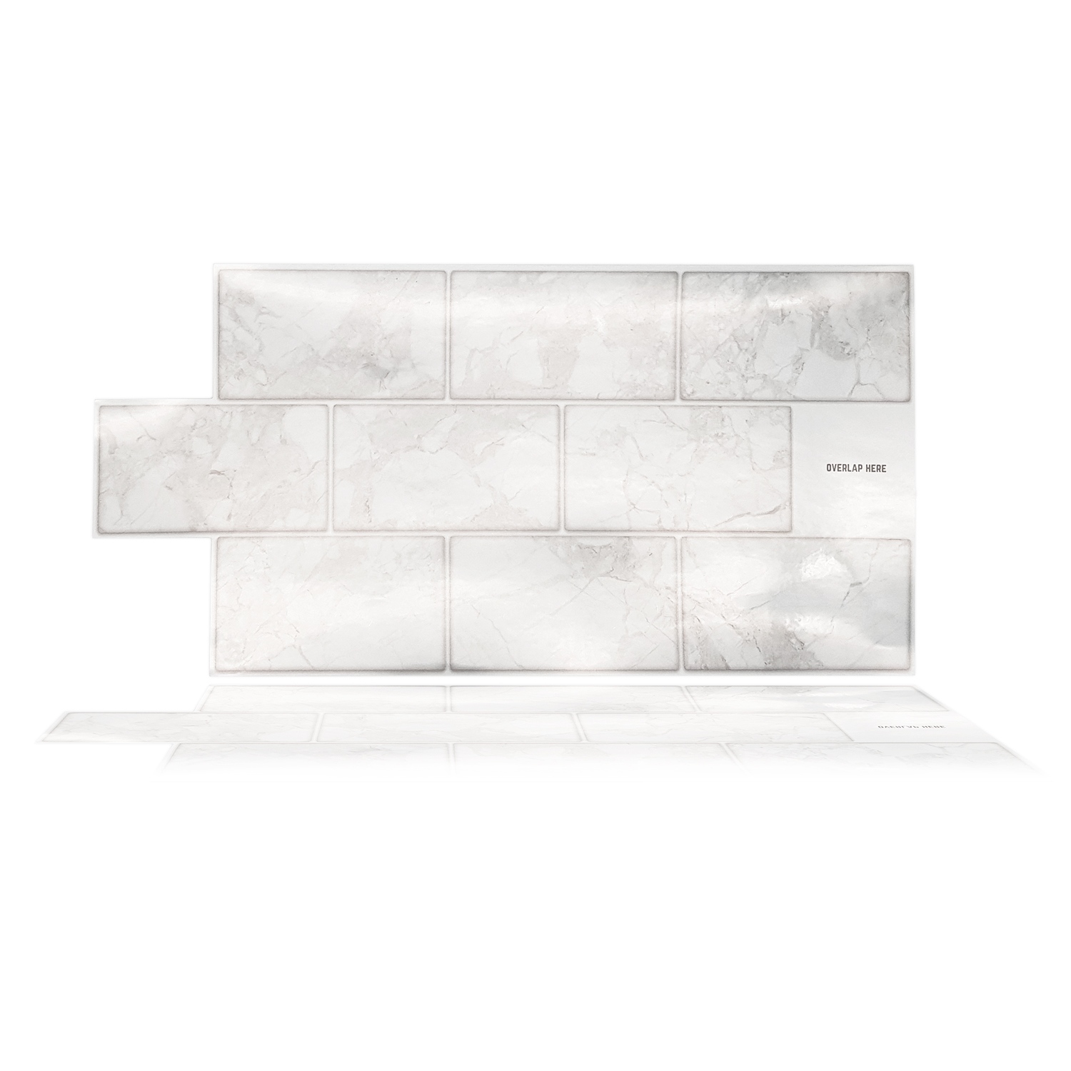 White Marble Metro Flat Tile – Walplus