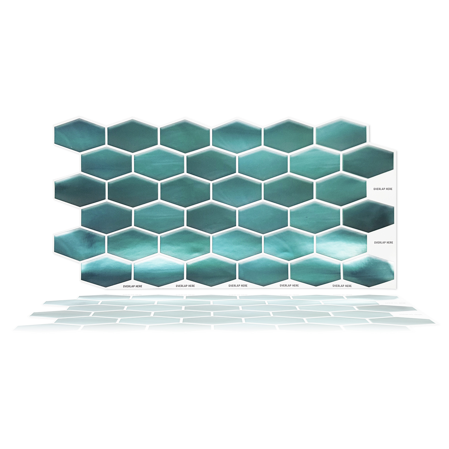 Shimmering Green Honeycomb Hexa Wall Tile – Walplus