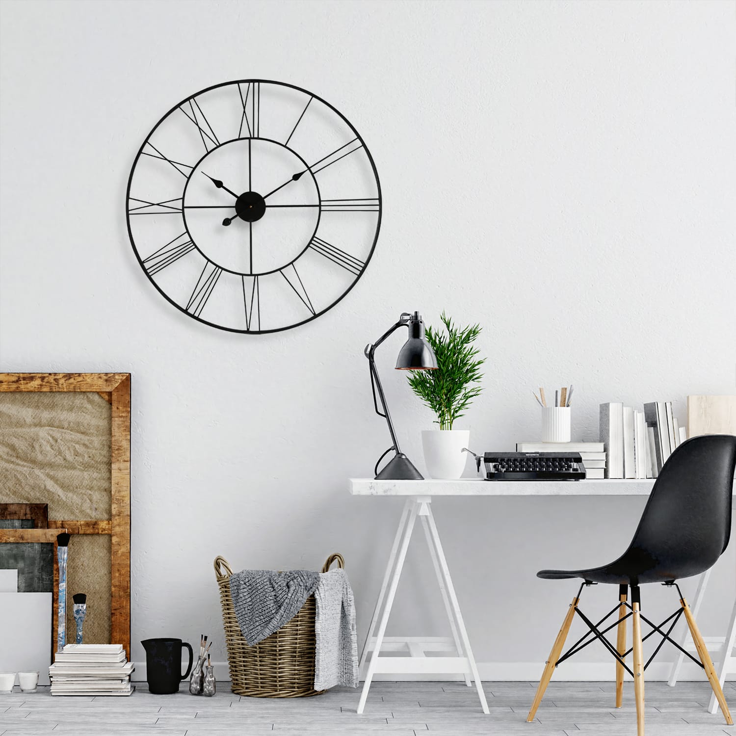 Minimalist Slim Iron Wall Clock 76cm – Walplus