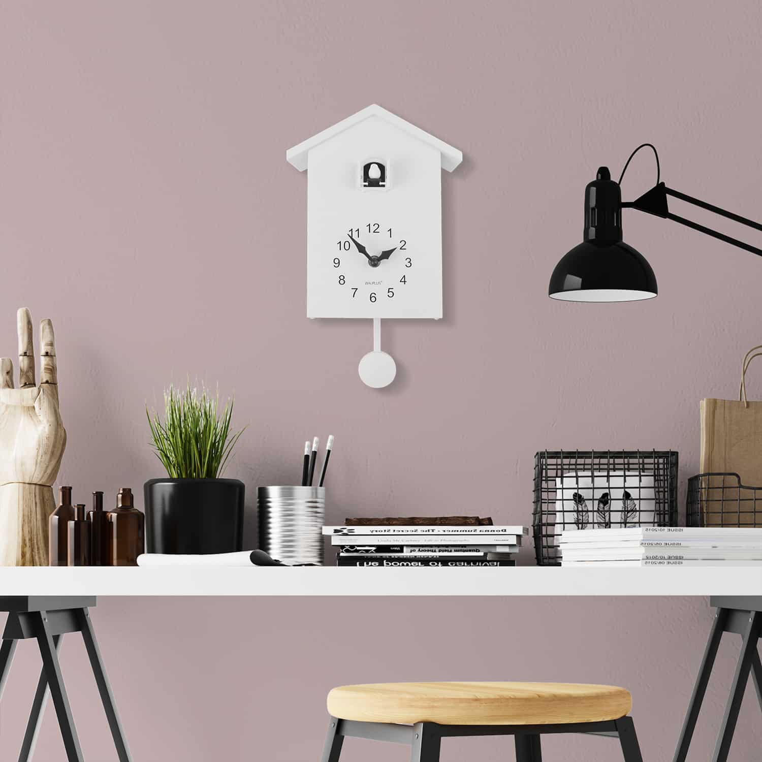 White Cuckoo Clock – White Window – Walplus