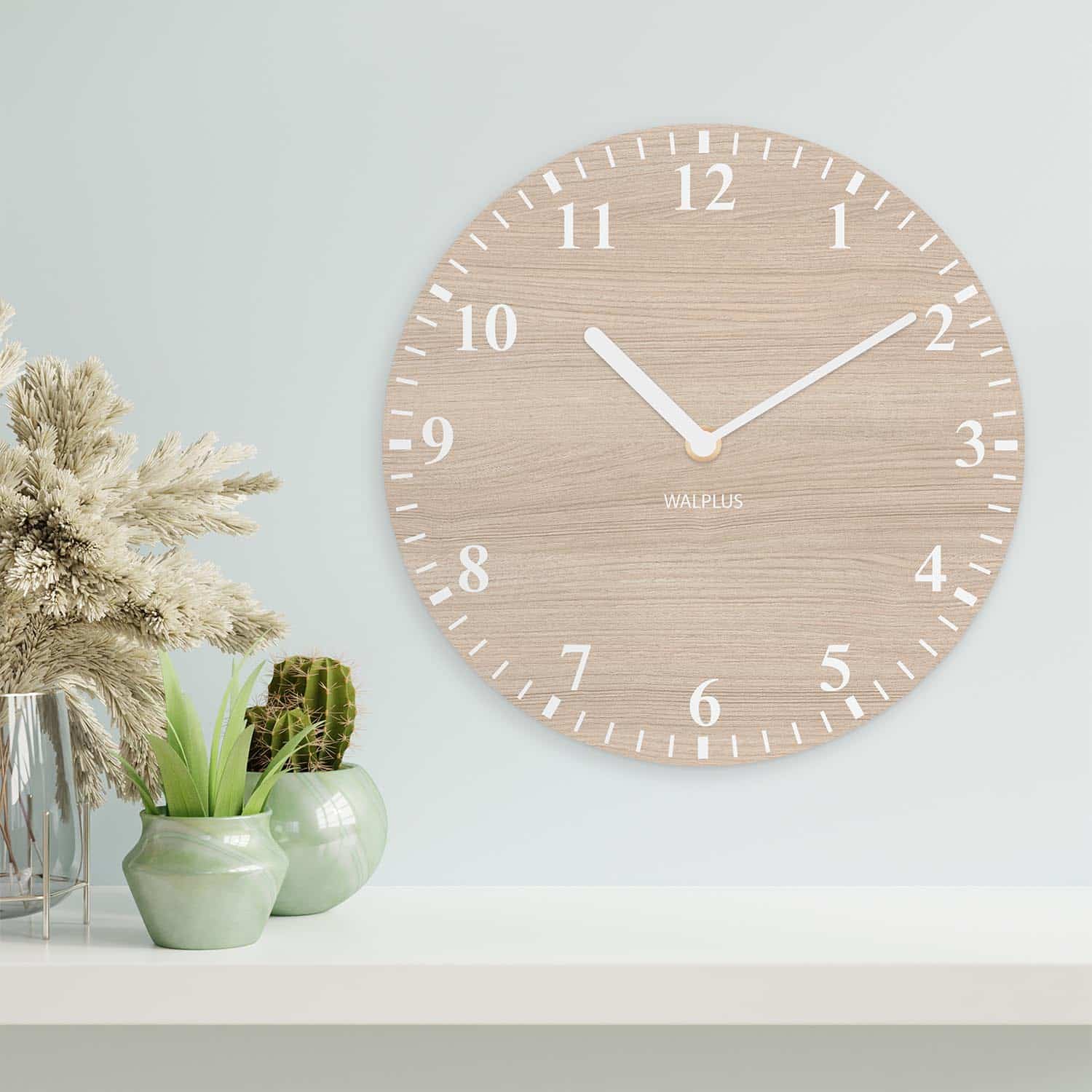 Malmo White Stained Oak Classic Wall Clock – Walplus