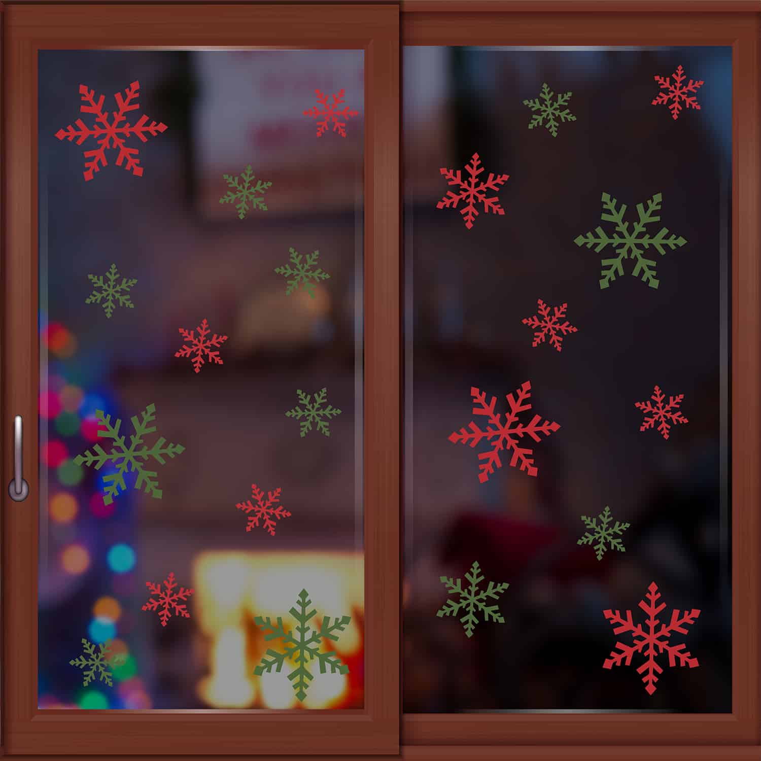 Coloured Christmas Snowflakes Stickers – Walplus