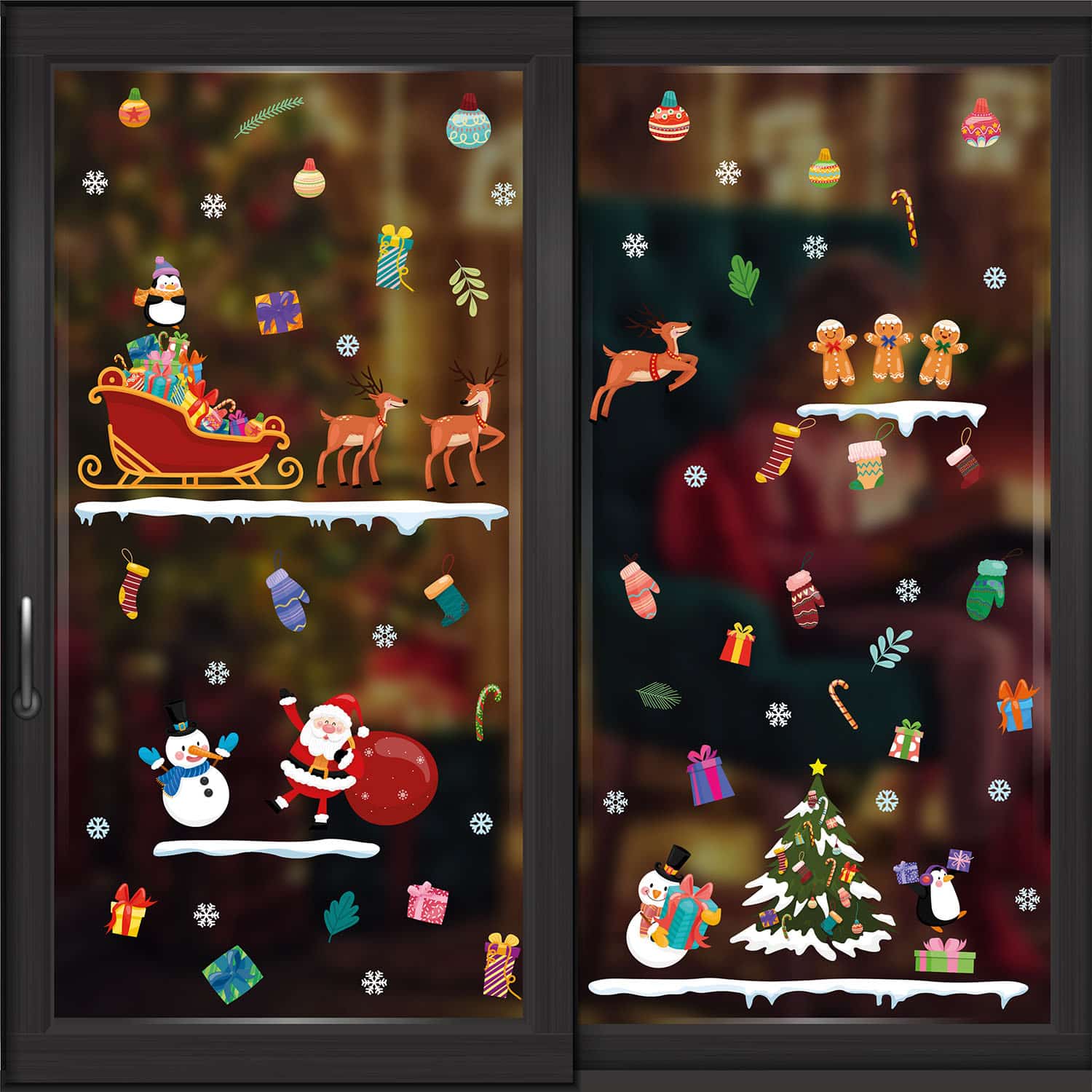 Christmas Day Colourful Cartoon Stickers Set – Walplus