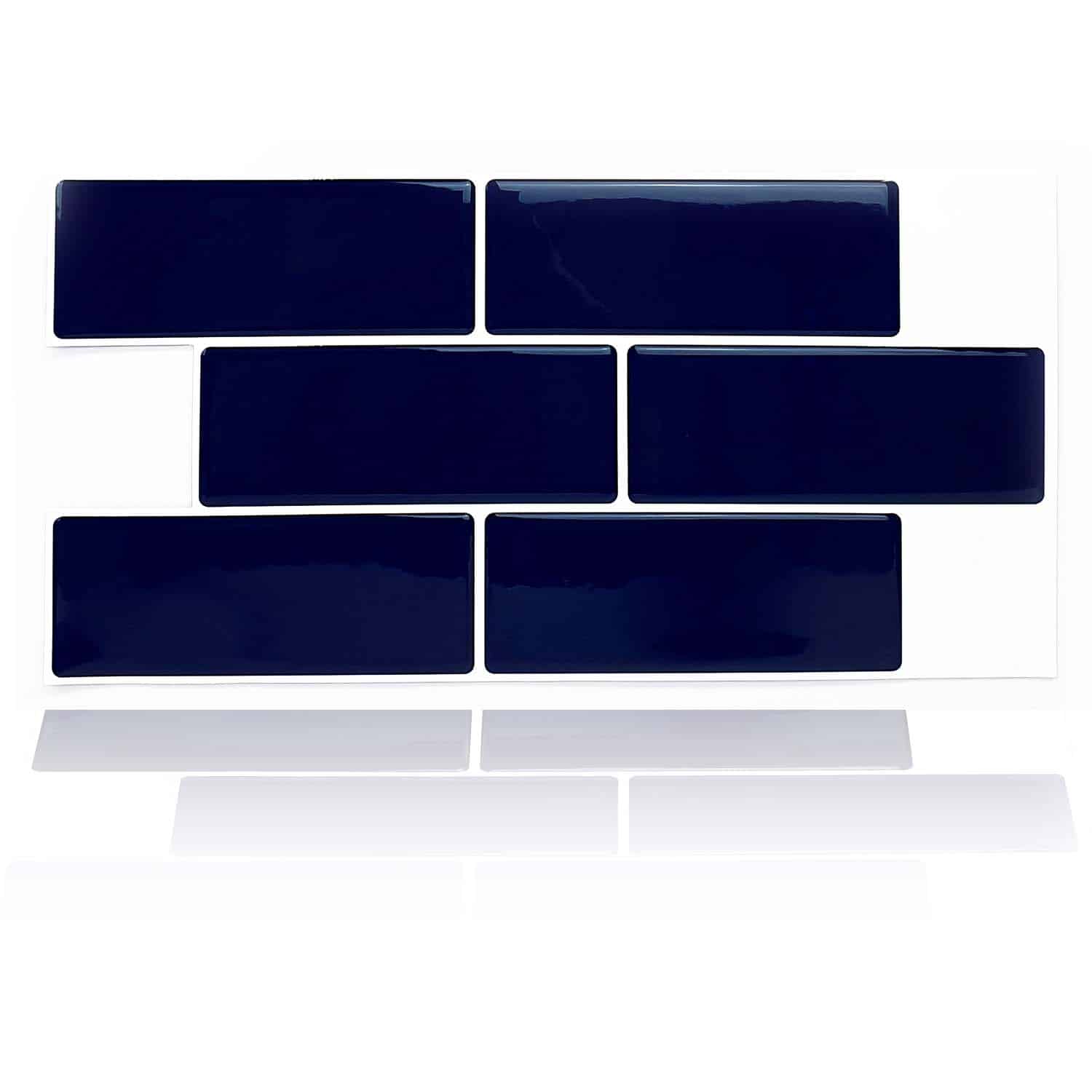 Deep Blue Glossy 3D Sticker Tile – Double Pack – Walplus
