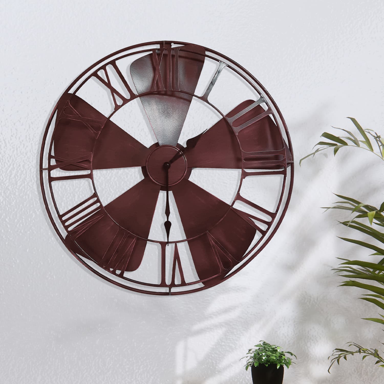 Industrial Fan Retro Style Metal Wall Clock 72cm – Walplus